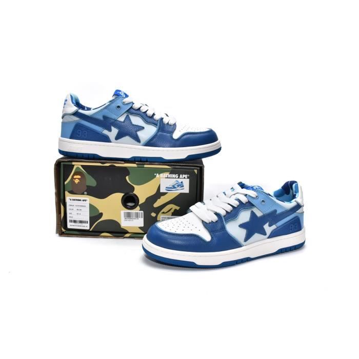Basket-A Bathing Ape BAAPEs Sta Low 1G70-109-0026 Blue White Chaussures ...