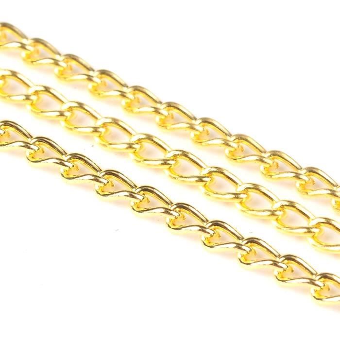 Chaine bijoux maille 3.5x2 mm dorée Lot de 1 mètre 3,5 x 2,5 x 0,5 ...