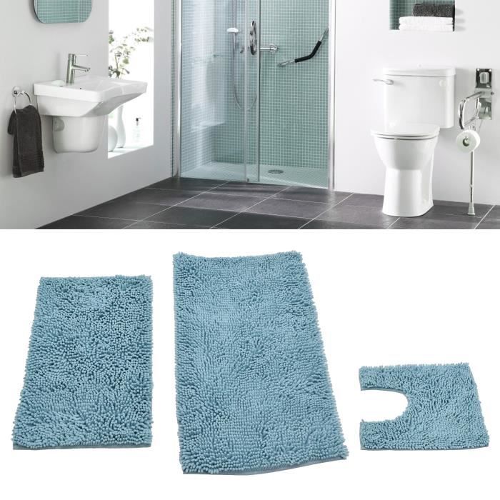 ZER-3PCS/Set Bathroom Rug Soft Anti Slip Floor Carpet Bathtub Mat ...