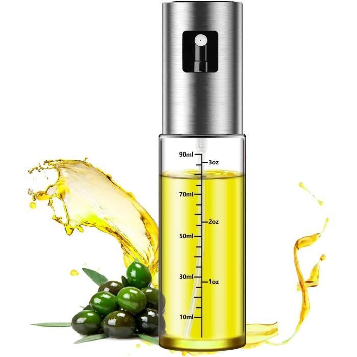 Pulvérisateur d'huile de verre en acier inoxydable 100 ml, huile d'olive, spray huile pour ...