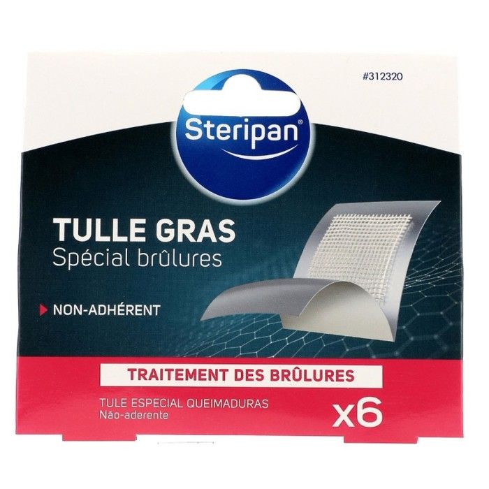 Tulle Gras Spécial Brûlures - Steripan - Non-Adhérent - Traitement des ...