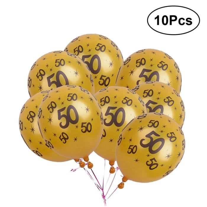 Ballons numéro 50 - ballons d 'anniversaire,10pcs 12 pouces ballons en ...