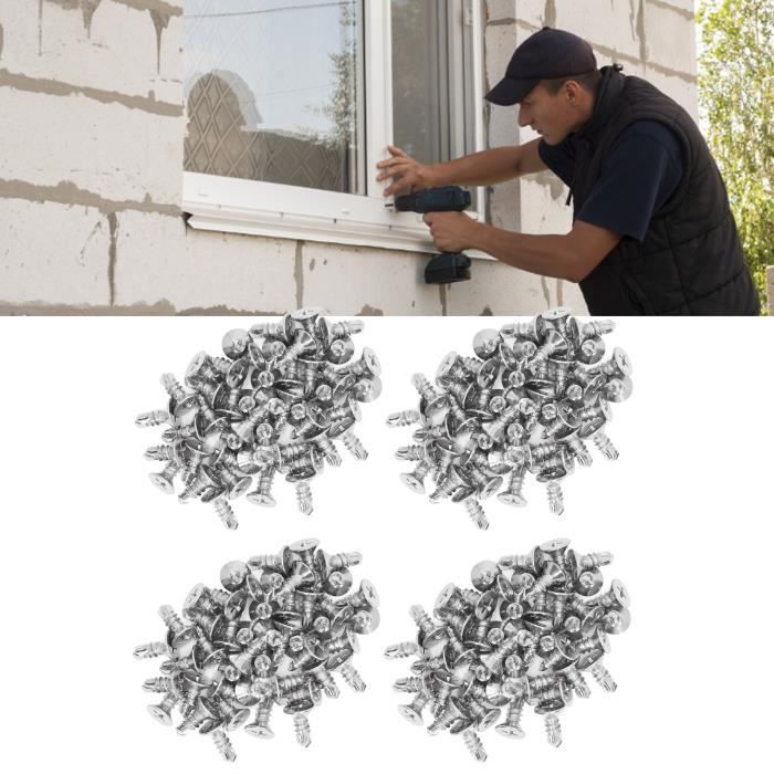 BOY Vis de fixation - Lot de 200 vis autoperceuses à tête fraisée en acier inoxydable de 13 mm ...