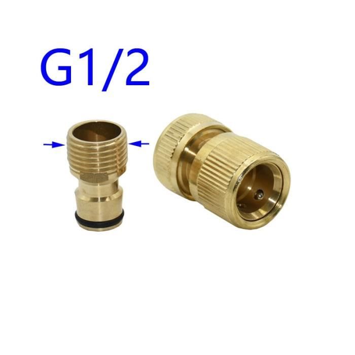 1I2 Thread -Connecteur rapide de tuyau d'arrosage en laiton, 1-2 pouces, G1-2 G3-4, raccord en ...