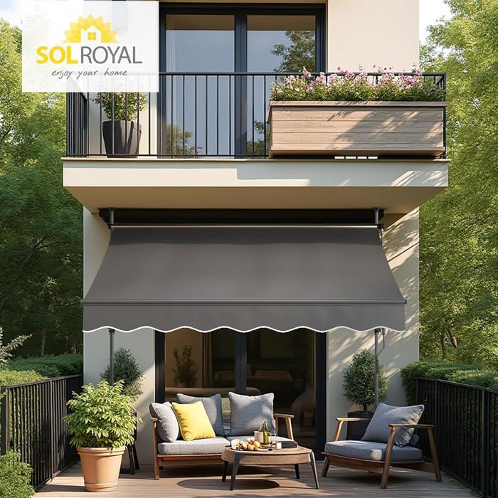 Sol Royal Store Banne Manuel sans Percage 2m – Store Balcon Enrouleur ...