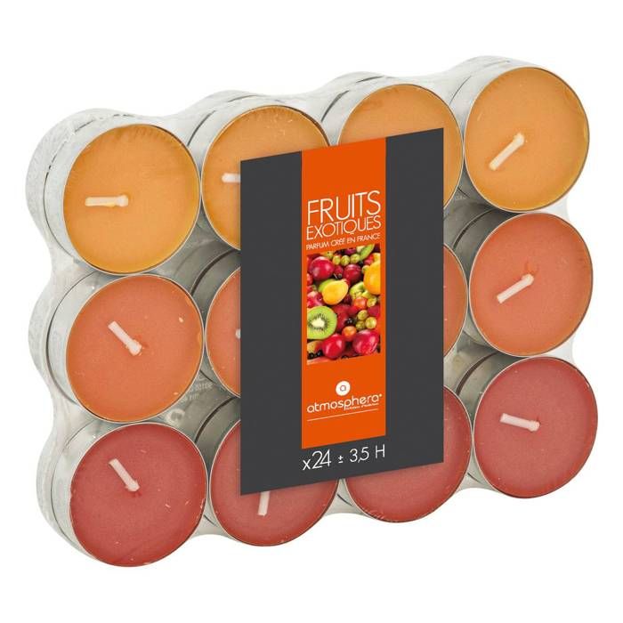 Bougies parfumées - ATMOSPHERA - Lot de 24 - Parfum Fruits rouges ...