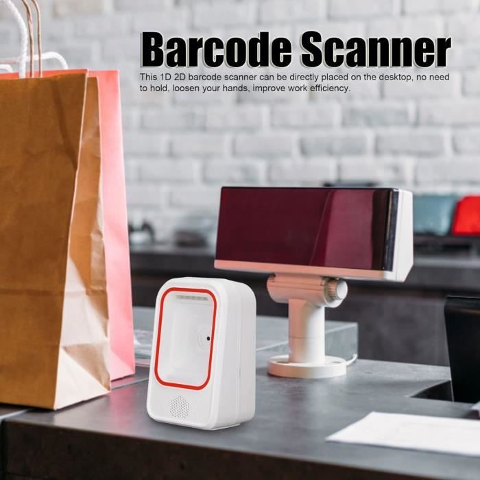 Scanner de Codes-barres Mains Libres, Lecteur de Codes-barres QR ...