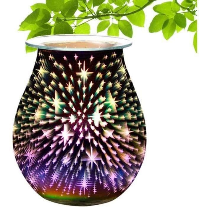 Diffuseur D'huiles Essentielles Verre Parfum Lampe à Huile 3D LED Verre ...