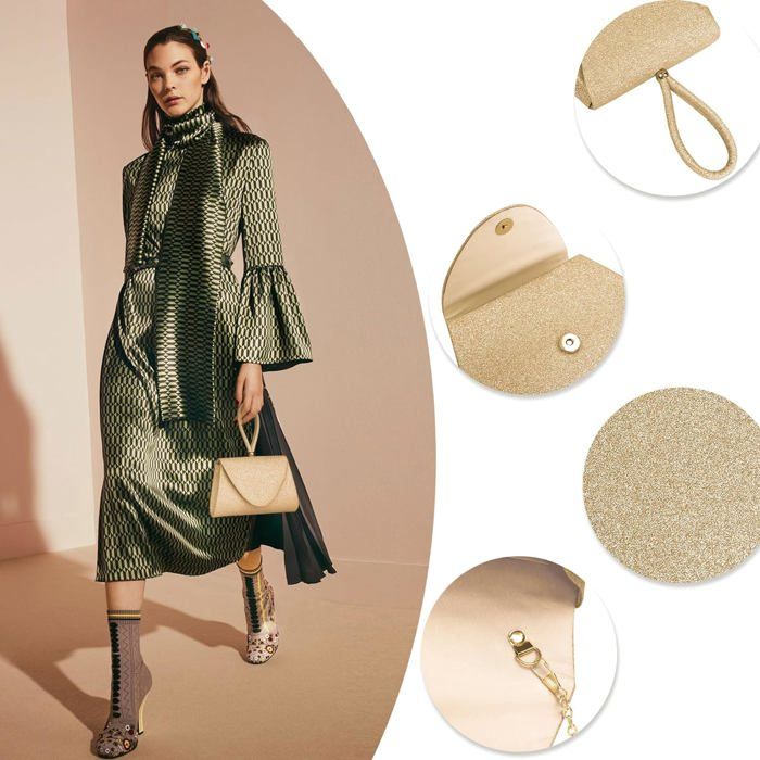 Sac Main Femme Paillet Dor Avec Chane Sac Soire Tendance Chic Sacs ...