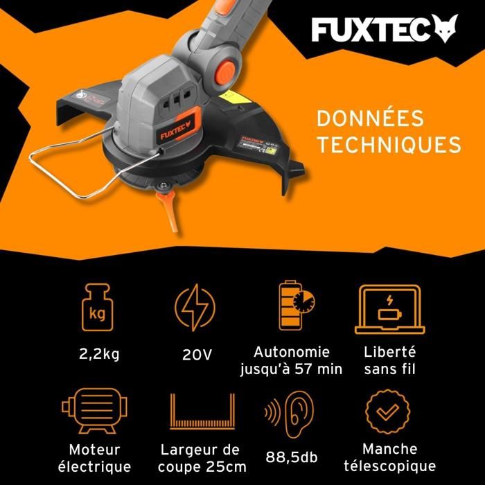 Coupe bordure batterie - FUXTEC FX-E1RT20 - 20V Set batterie 2Ah et ...