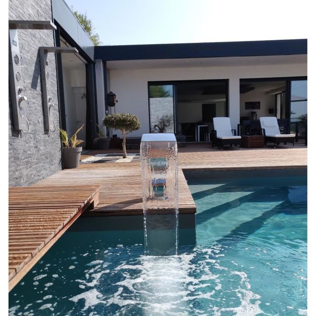 Cascade Inox 316 Fontaine Piscine Bassin Modèle Cobra Hauteur 65cm ...