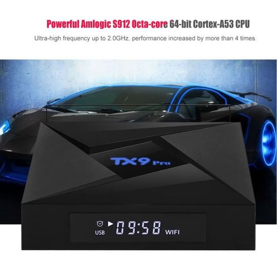 Smart TV Box TX9 PRO S912 3 + 32G Dual Band WiFi BT STB Multimédia ...