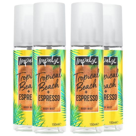 Impulse Body Mist - Tropical Beach & Espresso - 150ml, 4 Pack ...