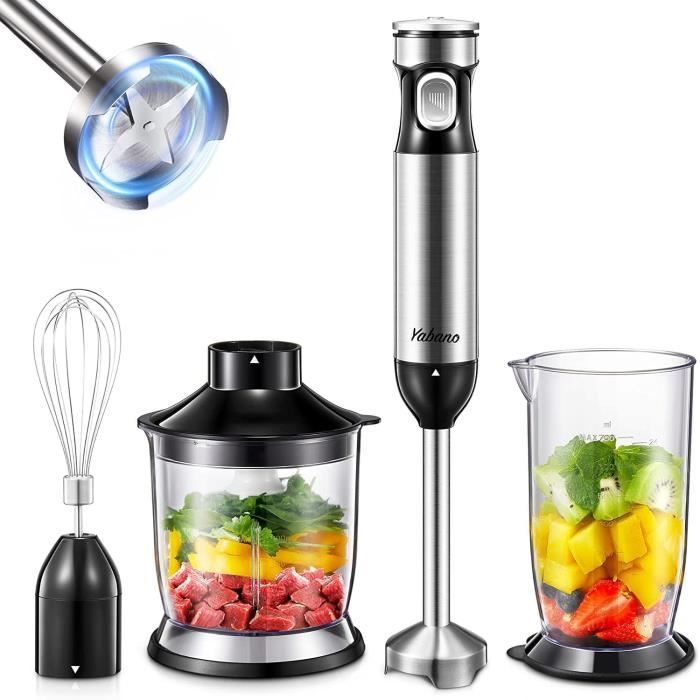 Mixeur Plongeant4 en 1 Mixeur Multifonction 1000W12 Vitesses de ...