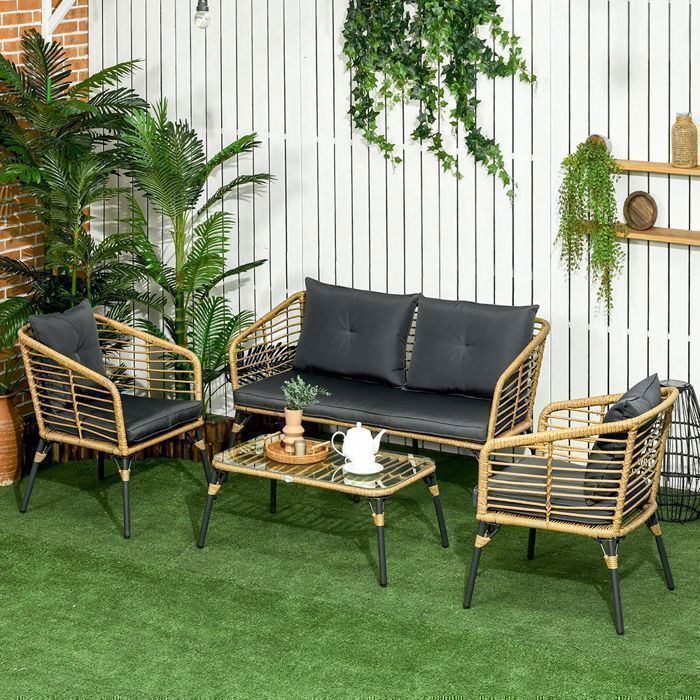 Ensemble Salon Jardin 4 Pi ces Canap 2 Places 2 Fauteuils Table Basse Ensemble Salon Jardin 4 Pi ces Canap 2 Places 2 Fauteuils Table Basse