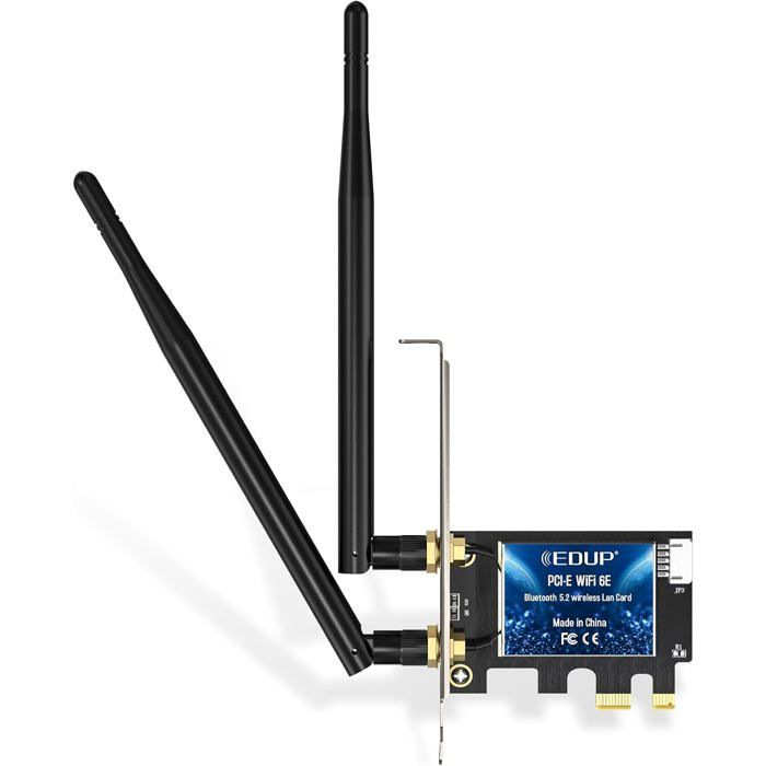 EDUP Carte WiFi 6E Bluetooth 5.3 PCIE WLAN Intel AX210 5400 Mbit/s - Adaptateur de Carte réseau ...