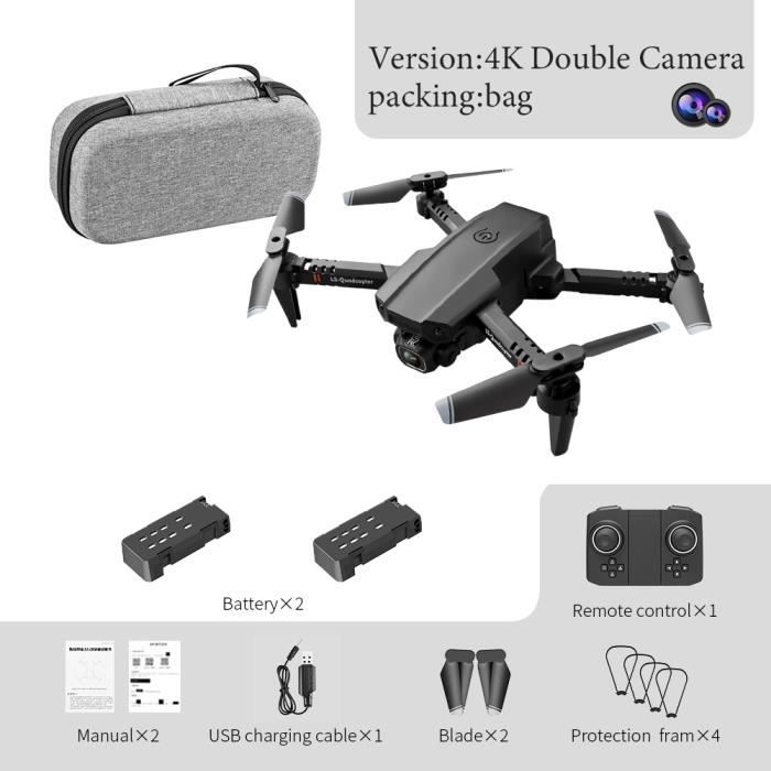 Stockage 2B à double objectif 4K-LS XT6 Mini RC Drones WiFi FPV 4K ...