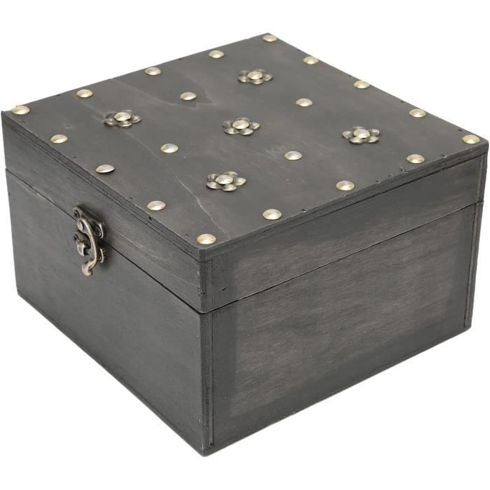 Boîte Au Trésor De Pirate, Boîte De Rangement En Bois À Charnière En ...