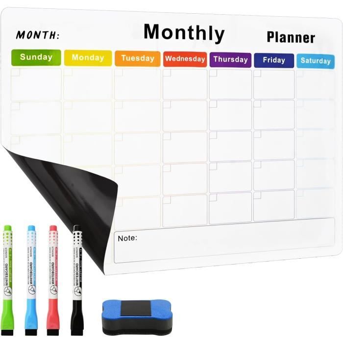 Calendrier Magnetique Frigo Planning Avec Marqueurs Et Gomme ...