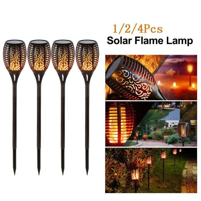 LED lampe à flamme solaire scintillement extérieur IP65 étanche paysage ...