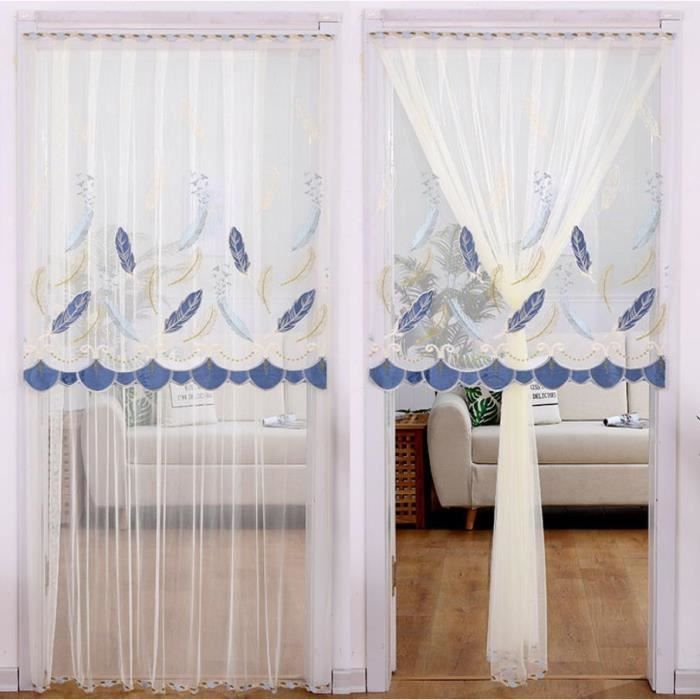 Rideaux,Rideau Anti moustique brodé en plumes roses,avec fleurs,pour ...