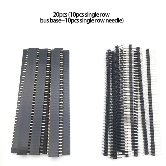 Broches Mâles Et Femelles À Une Rangée, 20 Pièces, 10 Paires, 1x40p ...