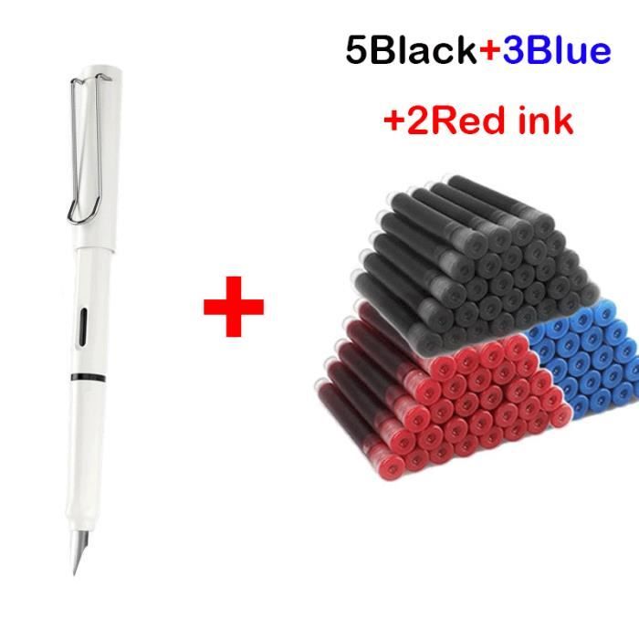 Jeu de stylos à encre mixtes EF 0.38mm, 11 pièces, pointe noir/bleu ...