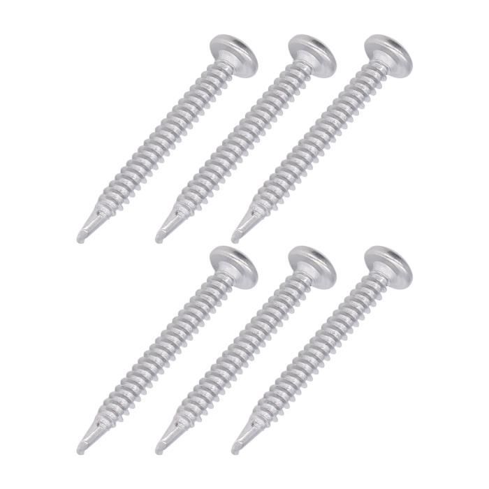 Fixation À Vis Lot De 100 Vis Autoperceuses En Acier Inoxydable À Tête Ronde, Fixation M4,2 X 38 ...