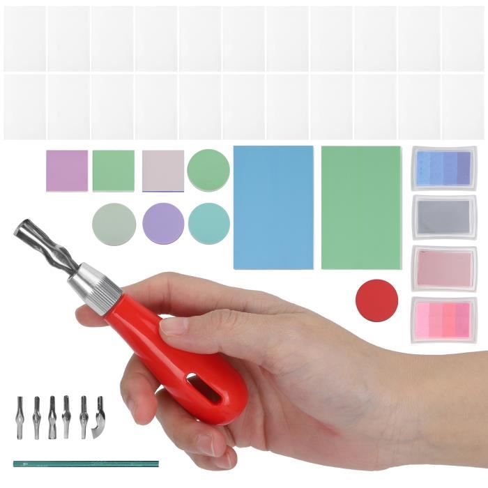 Tampons en caoutchouc de sculpture Kit de sculpture en caoutchouc ...