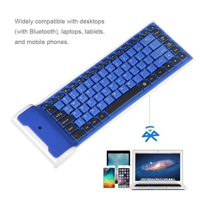 Fdit Clavier portable Mini clavier Bluetooth sans fil étanche portable ...