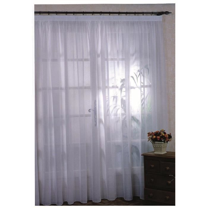 Rideau voilage classique uni Blanc 240 x 240 cm - Cdiscount Maison