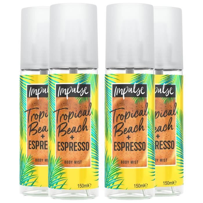 Impulse Body Mist - Tropical Beach & Espresso - 150ml, 4 Pack ...