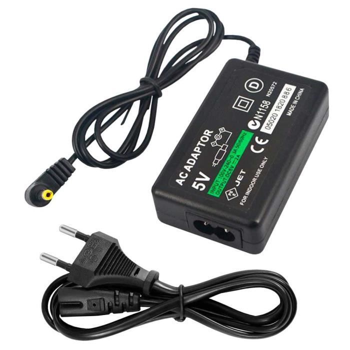 OCIODUAL Adaptateur Courant Mural 2 Pin Noir Compatible avec PSP FAT ...