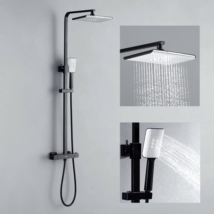 Colonne de douche - avec thermostat - Flexible de douche - support de ...