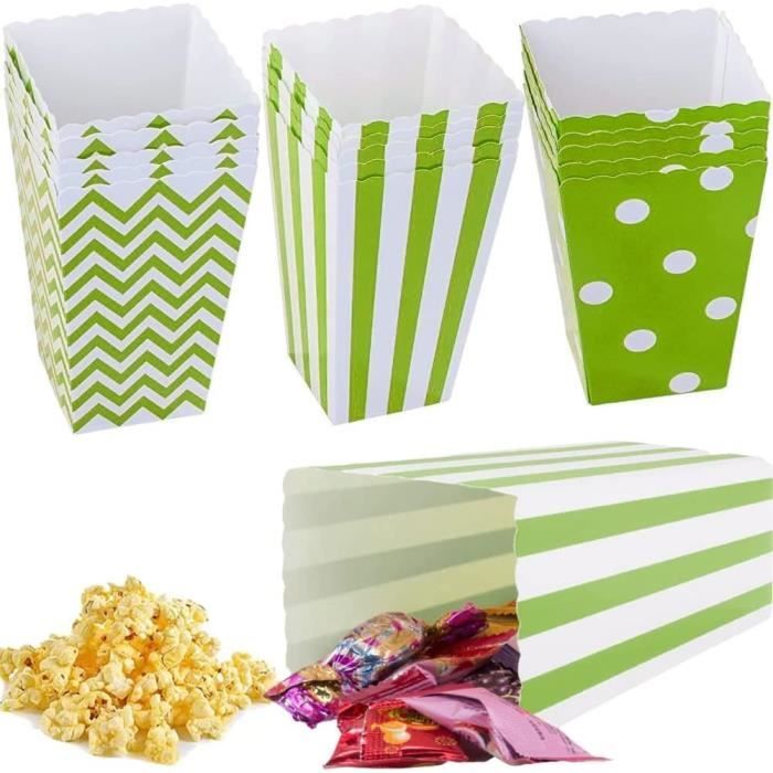 24Pcs Popcorn Boîtes,Boite Pop Corn Bonbons Conteneur,Sacs De Pop-Corn ...