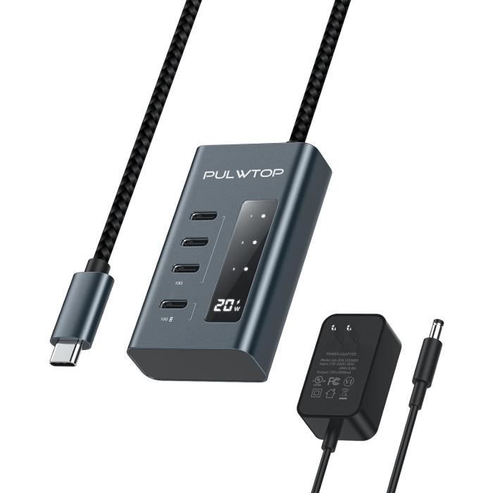 Hub Usb C Alimenté,4 Ports Usb C 10 Gbps 3.2 Génération,4Ème Hub Usb-C ...