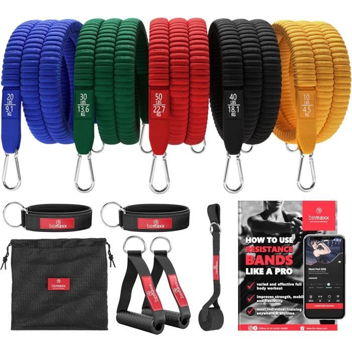 Kit Élastique Musculation Fitness + Guide Exercices, 5X Bandes de ...