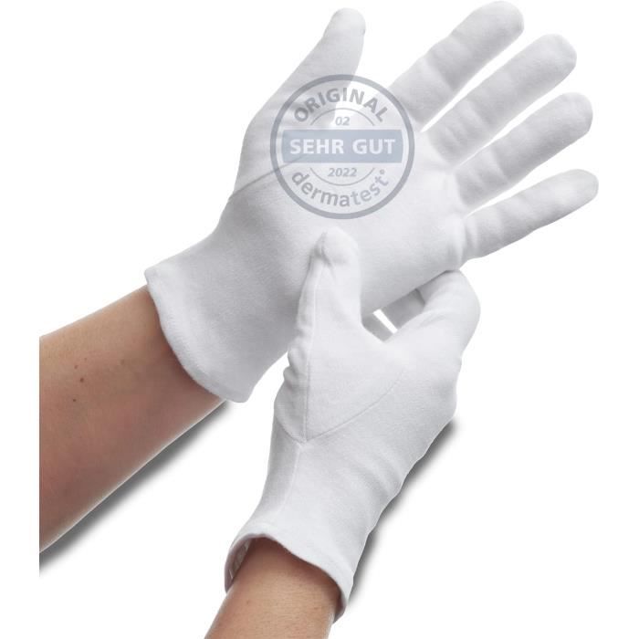 Lot de 12 paires de gants en coton doux Dermatest très bon - 100% coton ...