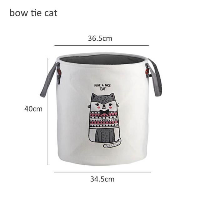Panier à linge,bow tie cat--Mir à linge pliable pour bébé, organisateur ...