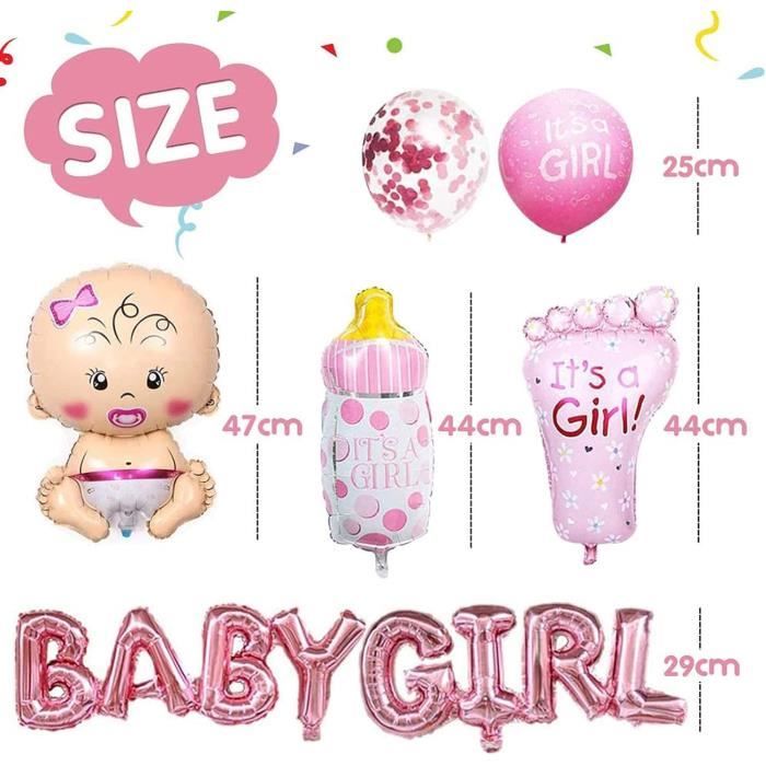 Baby Shower Decoration Fille Baby Shower Ballons Rose Douche De Bébé ...