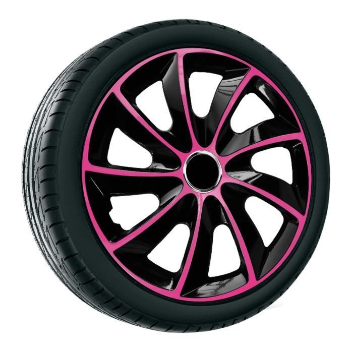 Kit d'enjoliveurs 17" NRM EXTRA STIG PINK BLACK rose/noir 4 pièces ...