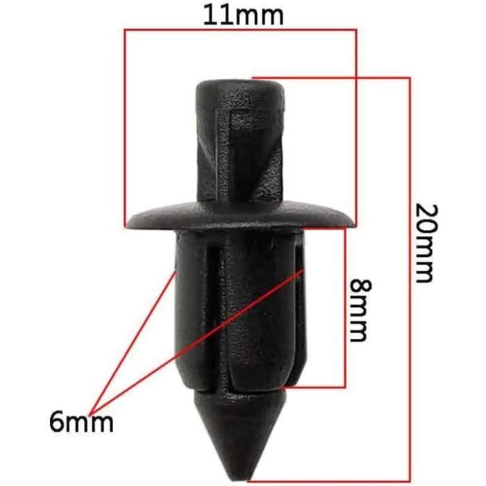 Rivet Plastique Rivets Plastiques Auto Noir Clips Carrosserie Garniture ...