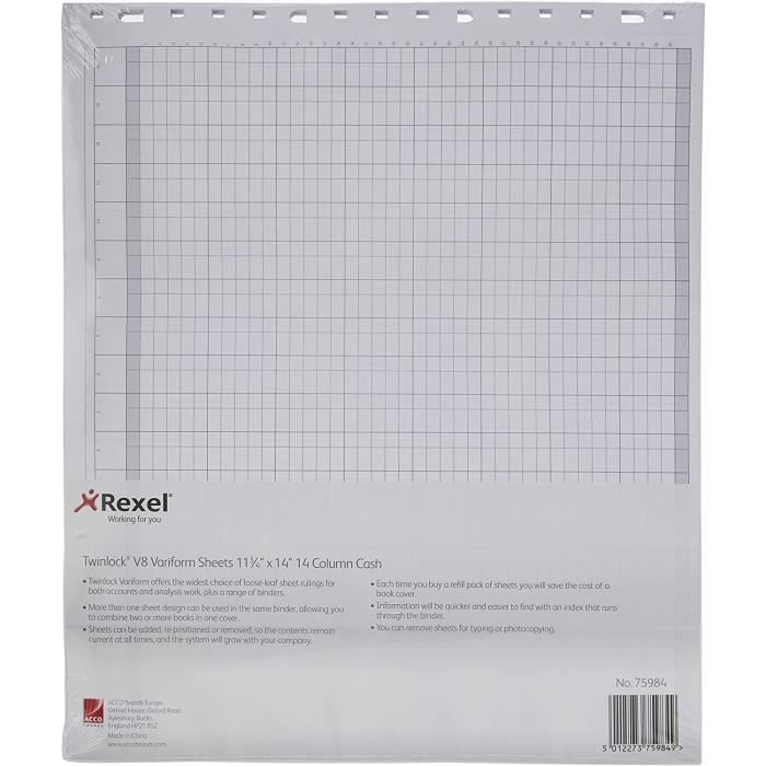 Rexel Twinlock Variform Multi-Ring Classeur V8 Recharge de feuilles de ...