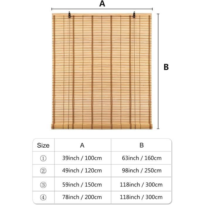 Store à Rouleau en Bambou Naturel en Bois de Bambou Home Balcon Privacy ...
