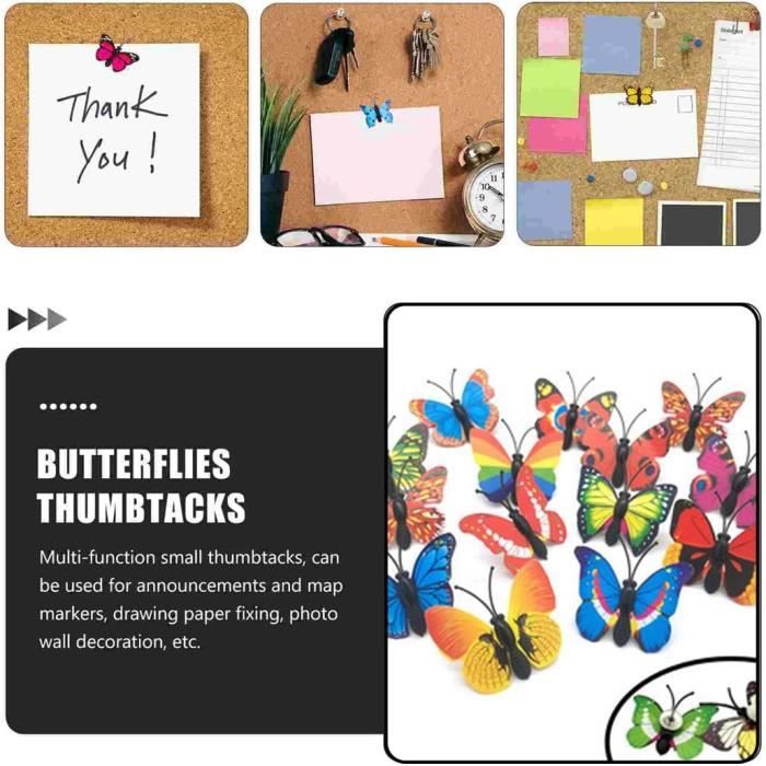30 Pièces Couleur Papillon Punaises,Punaise Murale,Punaise De Lit ...