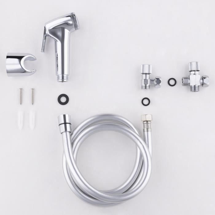 Kit Hygiène WC Douchette + Robinet 3 voies + Flexible + Support Mural NOYON & THIEBAULT ...