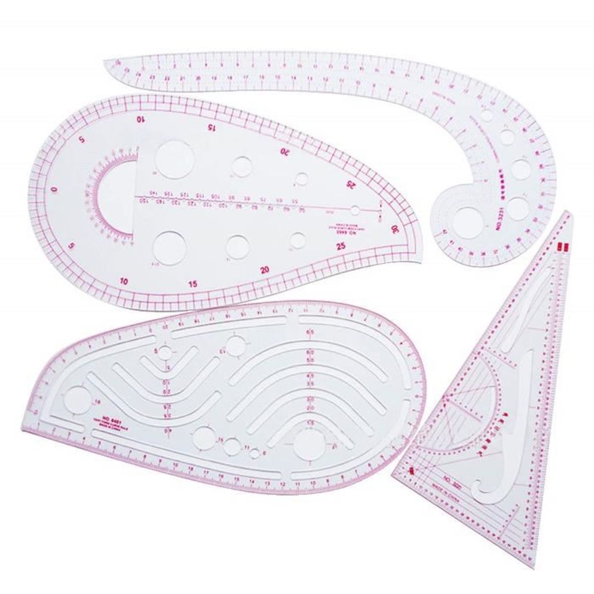 4 Style Ensemble de règles pour vêtements Ensemble de règles de coupe ...