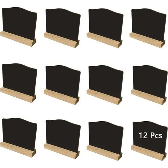 12 Pièces Mini Tableau Noir, Mini Tableau Noir Double Face Avec Base En ...