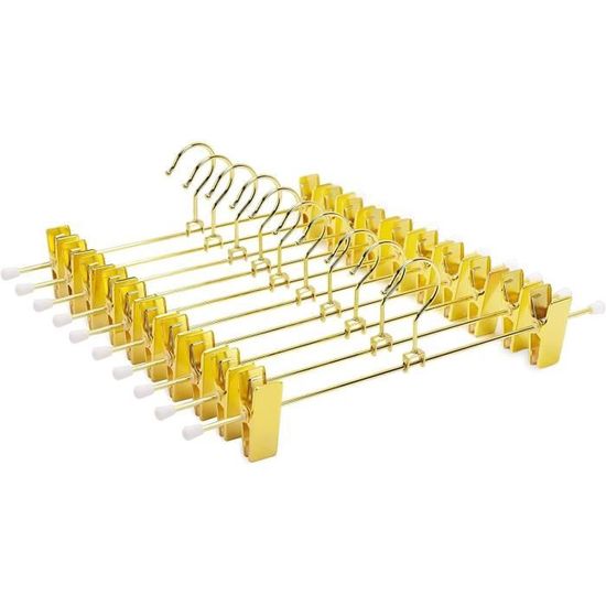 Lot de 10 cintres en fer métal doré 30cm - Amber Home - Antidérapants ...