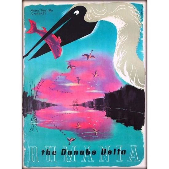 Décoration murale-Plaque en métal - Romania Roumanie Danube Delta ...